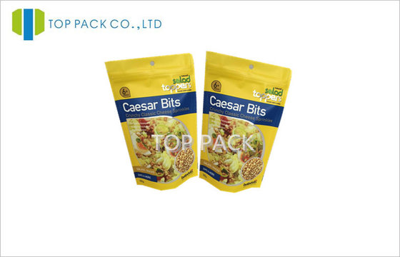 Matte Yellow Zipper Stand Up Bag for Food Packaging,Size for 100g