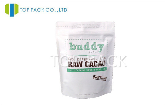 Body Scrub Matte Stand Up Pouch Packaging With Zipper Customzied