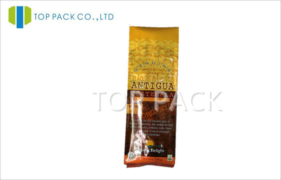 Glossy Printed Stand Up Side Gusset Bags Aluminum Foil For Coffee