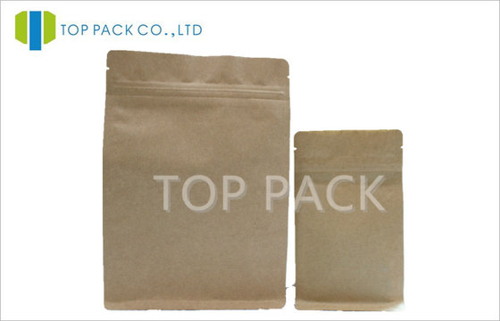 Food Grade Brown Kraft Paper Stand Up Pouch Zipper Aluminum Foil Coffee Bag