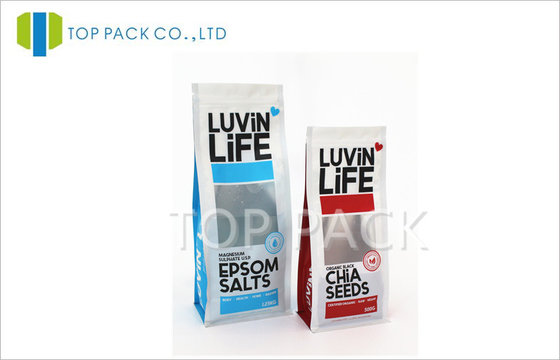 Stand Up Printed Laminated Pouches , Zipper Food Packaging Bag With Window