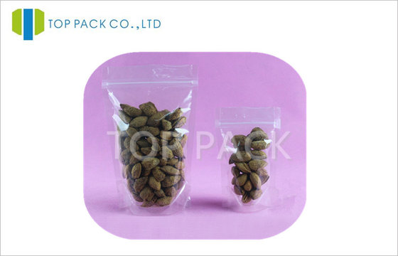 Moisture Proof Transparent Ziplock Stand Up Pouches for Nuts Food Packaging