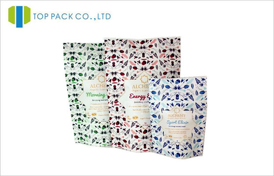 Matte finished Ziplock stand up pouches for food  , custom zipper pouches