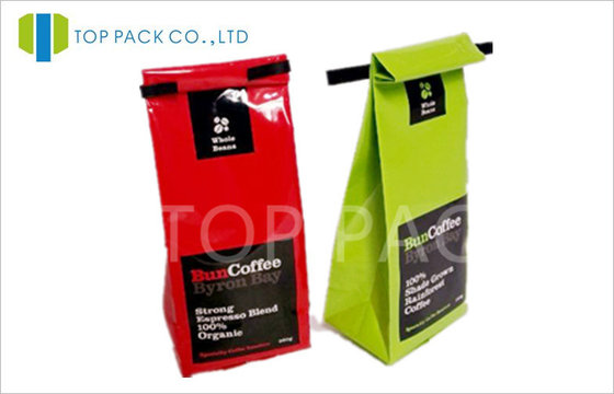 Food Grade Aluminum Foil Coffee Packaging Bags StandUp Tin Tie Gusset