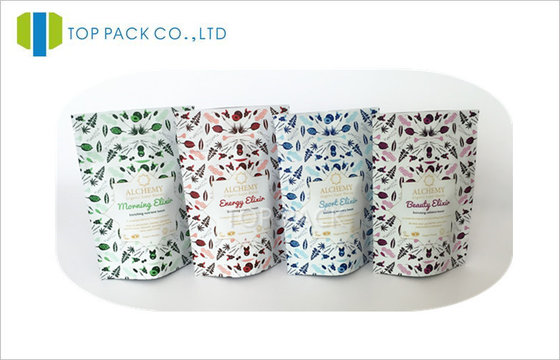 Heat Seal Stand Up Foil Bags Resealable Zipper Whey Protein Powder Packaging