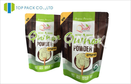 Matt Finished Plastic stand up zipper pouch bags Powder Food Packaging