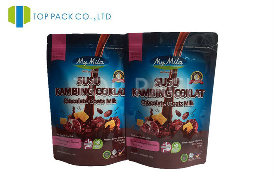 Glossy Finished Ziplock Stand Up Pouches , aluminium foil pouches For Chocolate