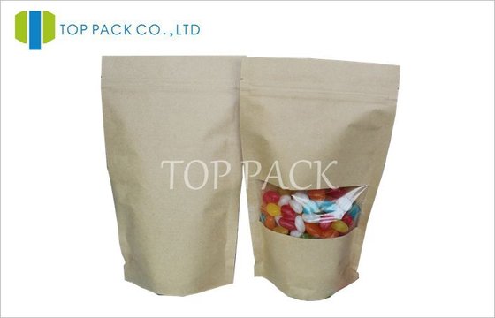 Coffee Plain Stand Up Pouch With Window