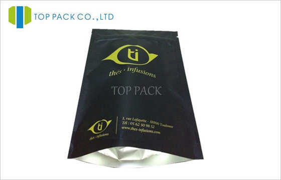 Resealable Black Matte Printed Stand Up Pouches 200g 500g Food Grade