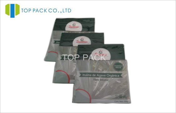 Customed Zipper Printed Laminated Pouches Resealable Organica Fibra Soluble