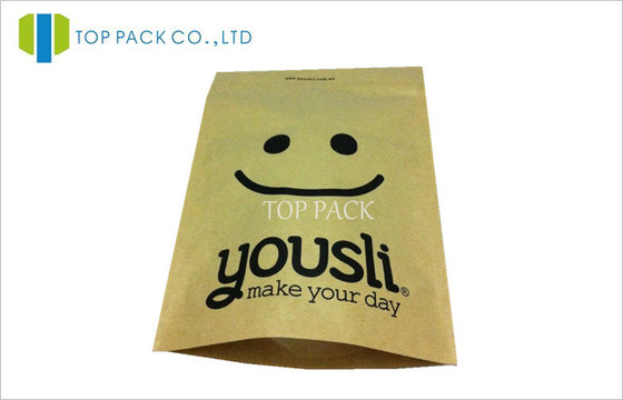 Customized Kraft Paper Stand Up Pouch , resealable kraft paper bags
