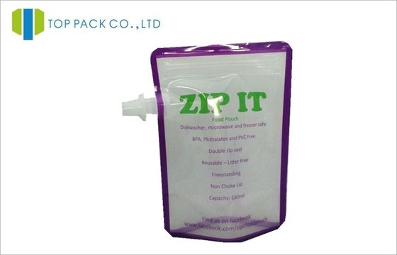 Liquild Stand Up Pouch With Spout Double Zipper Filter Reusable BOPA Eco-Friendly 16oz