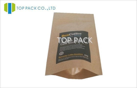 A Series Coffee Kraft  Paper Stand Up Bag One Way Degassing Valve Foil Lamination