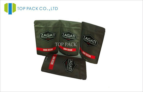 Gray Matte Print Foil Stand UP Plastic Bags Zipper Moisure Proof