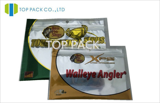 Three Side Sealing Fishing Lure Packaging Ziplock Aluminum Foil Clear Window