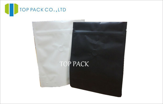Ziplock Stand Up Pouches Matte With Valve , plastic packaging bags