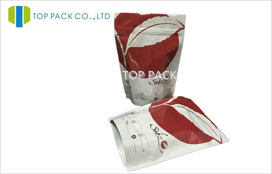 Red / White 50mic To 200mic Plastic Pouches Packaging Without Zipper Gravure Printing
