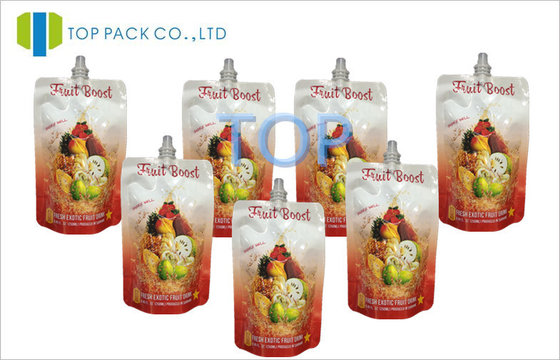 PET / AL / PE Stand Up Pouch With Spout Packaging With Single Zipper BPA Free