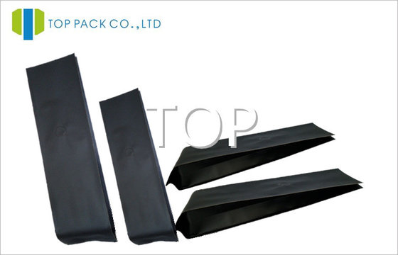 White / Black Quad Sealing Coffee Packaging Bags Side Gusset