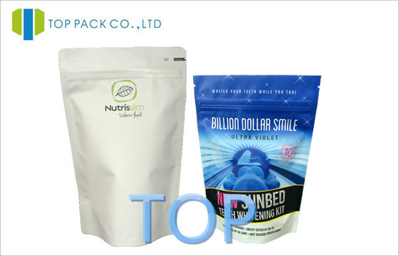 Colored PET / PE Laminated Plastic Stand Up Ziplock Pouches For Frozen Food