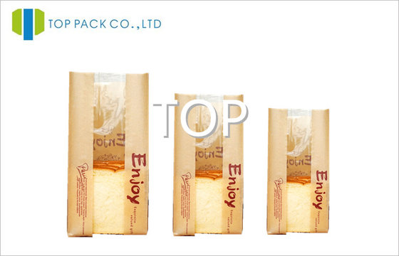 PET / PE Brown Resealable Food Pouches With Transparent Window For Frozen Food