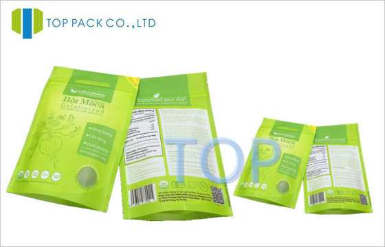 Green Stand Up Pet Food Packaging For Dog Food Storage Square Corner