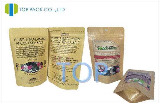 Yellow Kraft Paper Stand Up Pouch With Resealable Zipper For Milk Powder