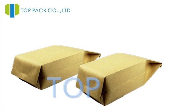 120mic Custom Logo Printed Brown Ziplock Stand Up Pouches By Kraft Paper
