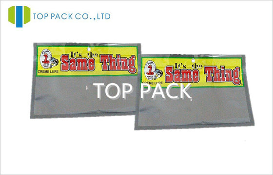 PET / PE Fishing Lure Packaging Three Side Sealing Aluminum Foil Ziplock