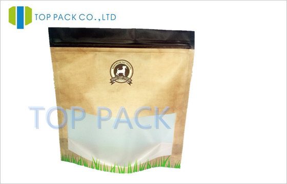 Stand Up Zipper Pet Food Packaging Plastic Bag With Custom Printing / Logo
