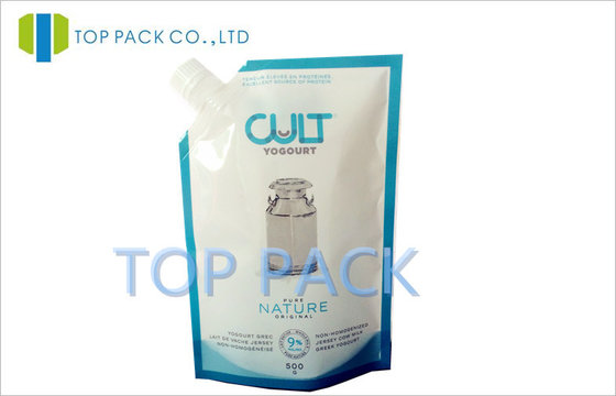 Liquid Milk PE Stand Up Pouch With Spout Aluminum Foil Food Grade