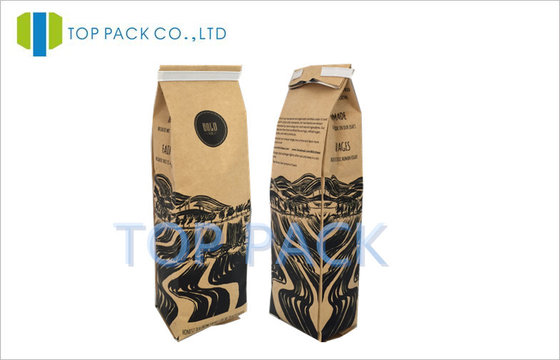 Side Gusset Coffee Packaging Bags Kraft Paper Foil Lined Materials With Valve