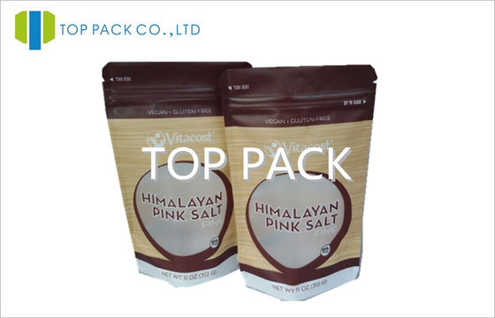 Top Zip Lock Stand Up Pouch Packaging MOPP Matte Finish With Front Window