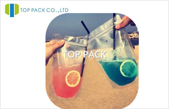 Zipper Resealable Stand Up Plastic Pouches For Juice , Good Stiffness