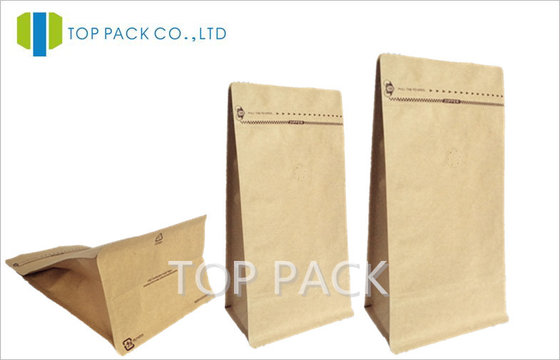 Zip Lock Kraft Paper Plain Stand Up Pouches Customizable Printing