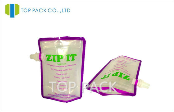 Food Grade Plastic Reusable Stand Up Pouch With Spout For Sauce Packaging