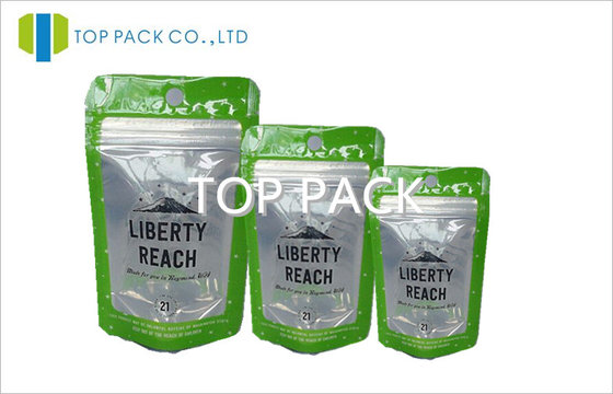 Gloss Top Zipper Standup Snack Packaging Front Transparant Window