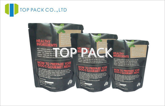 Matte Black MOPP Finish Resealable Stand Up Pouches For Healthy Food