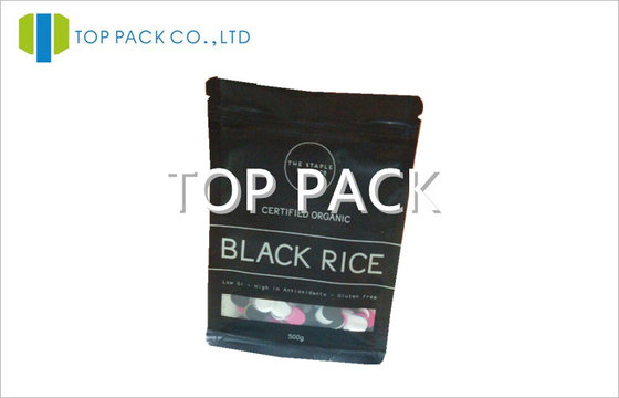 Block Bottom Self Standing Printed Plastic Bags With Transparant Window