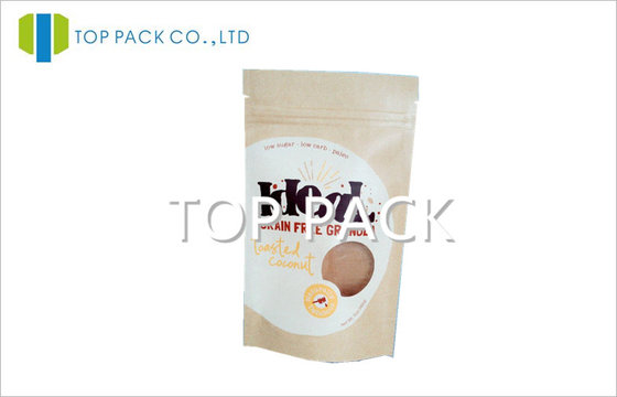 Resealable PE Kraft Paper Stand Up Pouch Dry Fruits Top Zipper Bag