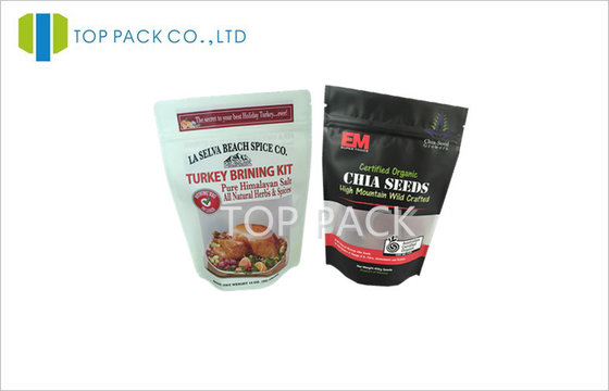 Standing Up Resealable Foil Pouches With Clear Window For Food