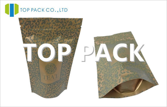 Gravure Printing Foil Stand Up Pouches Zipper Tea Packing 250g 350g 500g