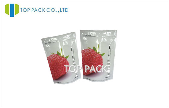 Sliver Ziplock Foil Stand Up Pouches For Protein Powder Packaging