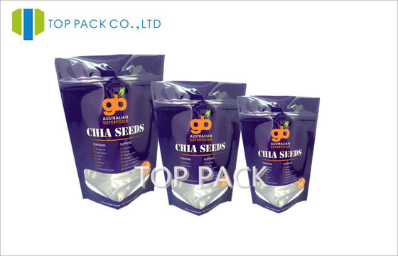 Eco Friendly Aluminum Foil Lined Stand Up Bags With Zipper And Clear Window