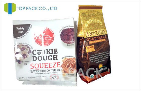 Side Gusset Plastic Stand Up Pouches Coffee Packaging Bags Custom Printing