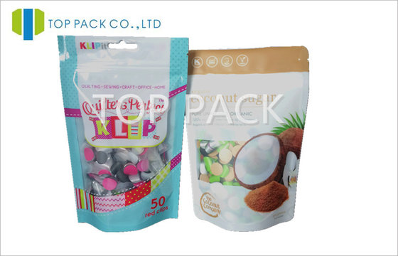 Bottom Gusset Zipper Stand - Up Food Pouch Transparent Window Customizable