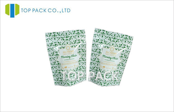 Glossy Green Stand Up Bag with Zipper  Moisture Proof, PET / VMPET / PE