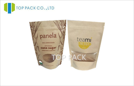 Printing Paper Stand Up Pouches Clear Window Stand Up Zipper Pouch Bags