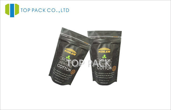 Printing Foil Packaging Bags Black Stand Up Pouch With Zipper