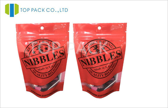 Stand Up Food Pouches Aluminum Foil Zipper Closure Customizable Size And Color